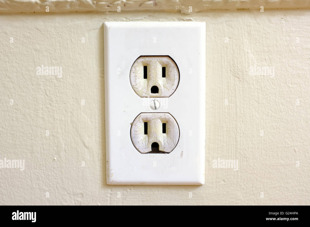 A Canadian double electric socket Stock Photo - Alamy