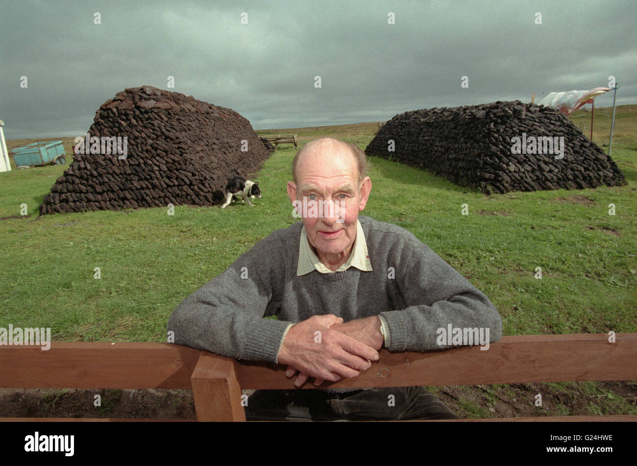 Peat stacks on Lewis in the outer hebrides Stock Photo - Alamy
