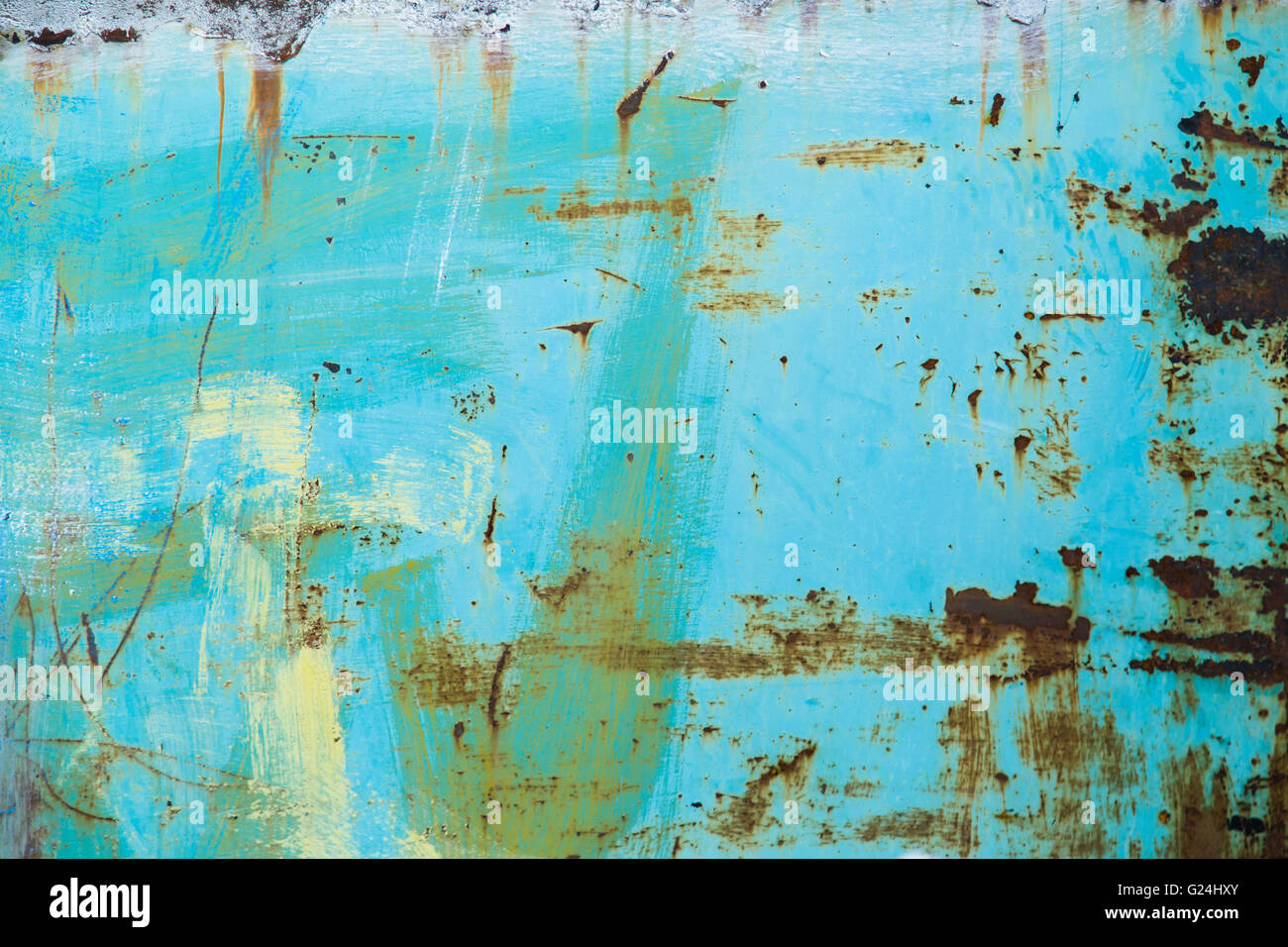 Cracked painted old metal texture, turquoise color Stock Photo - Alamy