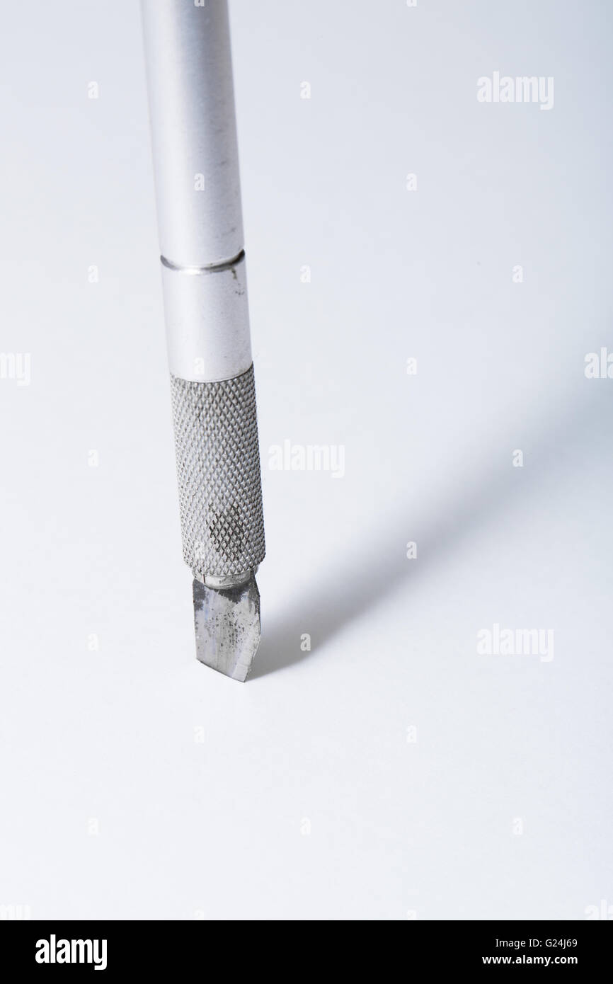 sharp scalpel knife and blood Stock Photo - Alamy