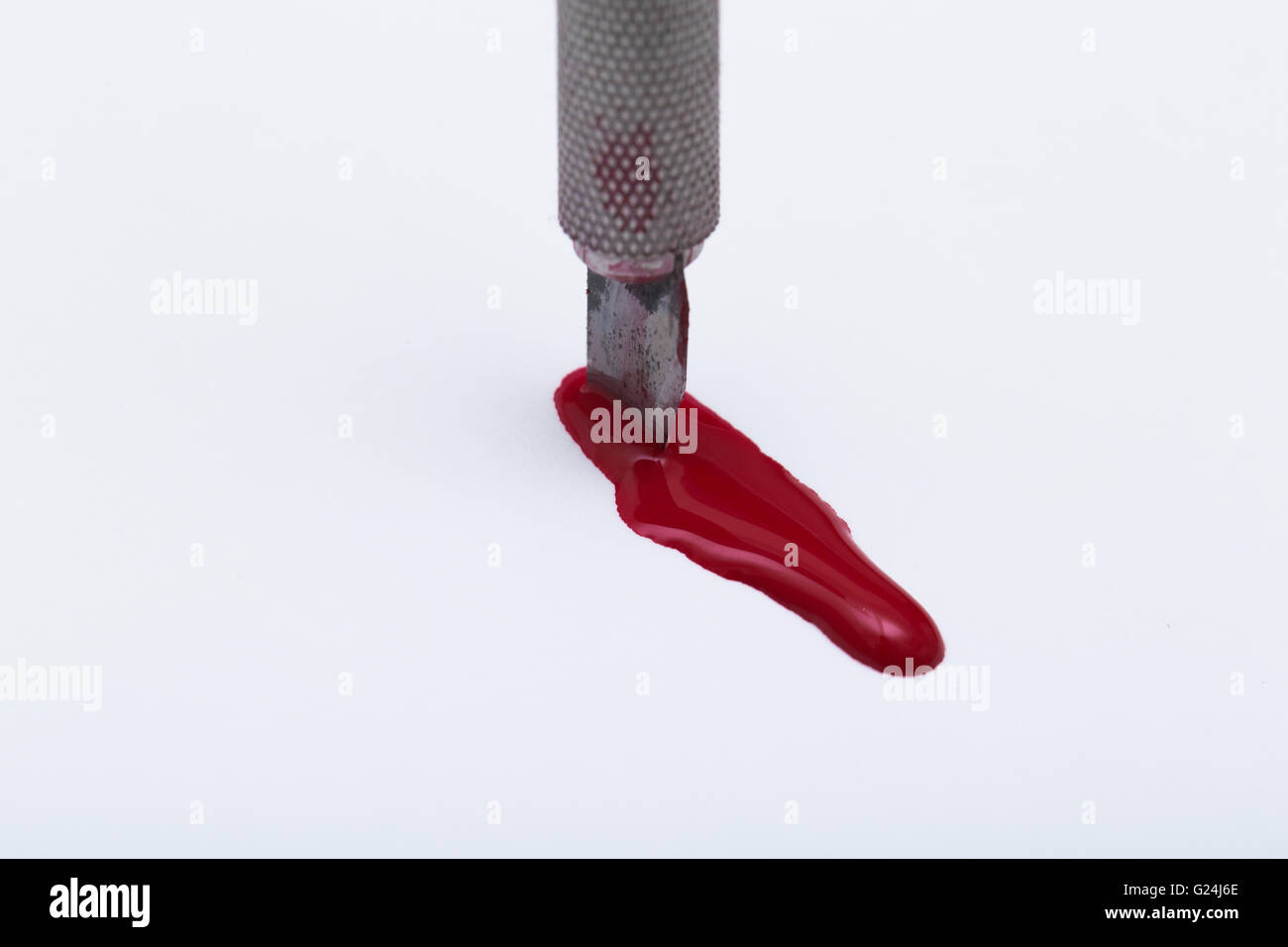 sharp scalpel knife and blood Stock Photo - Alamy