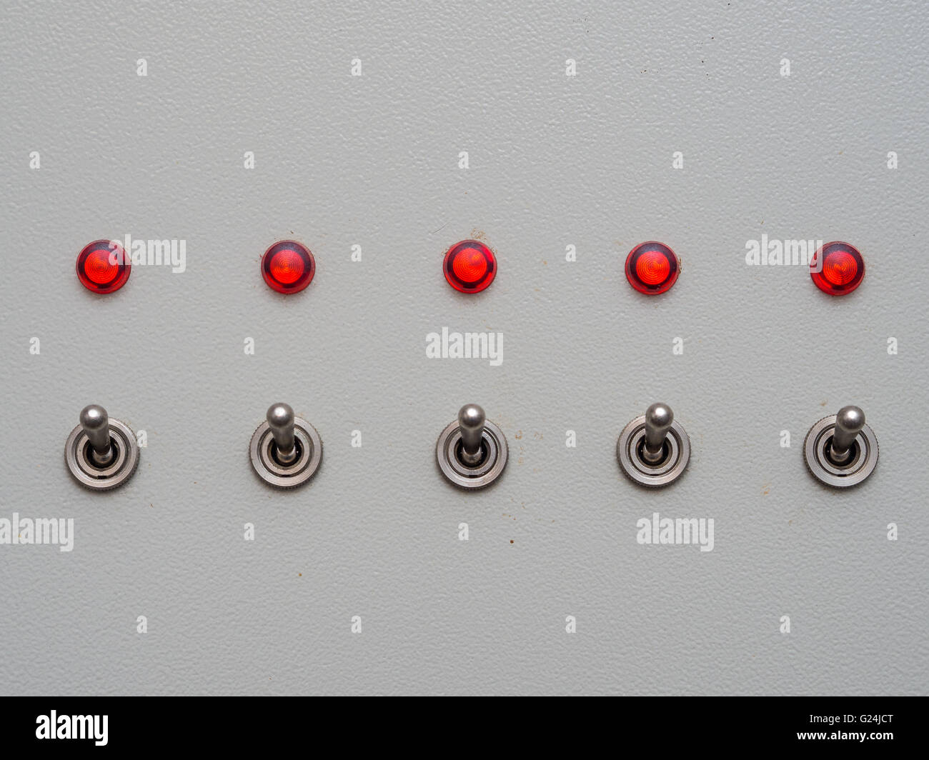 rocker switches on control panel with light indicator Stock Photo - Alamy