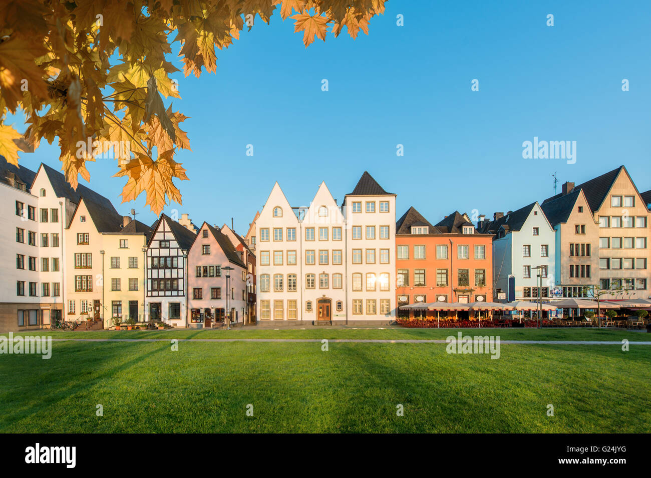 Many of colorful Houses and park in Cologne, Germany Stock Photo - Alamy