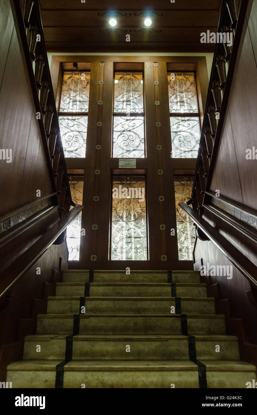 The imposing Institute Menezes Braganza staircase Stock Photo - Alamy