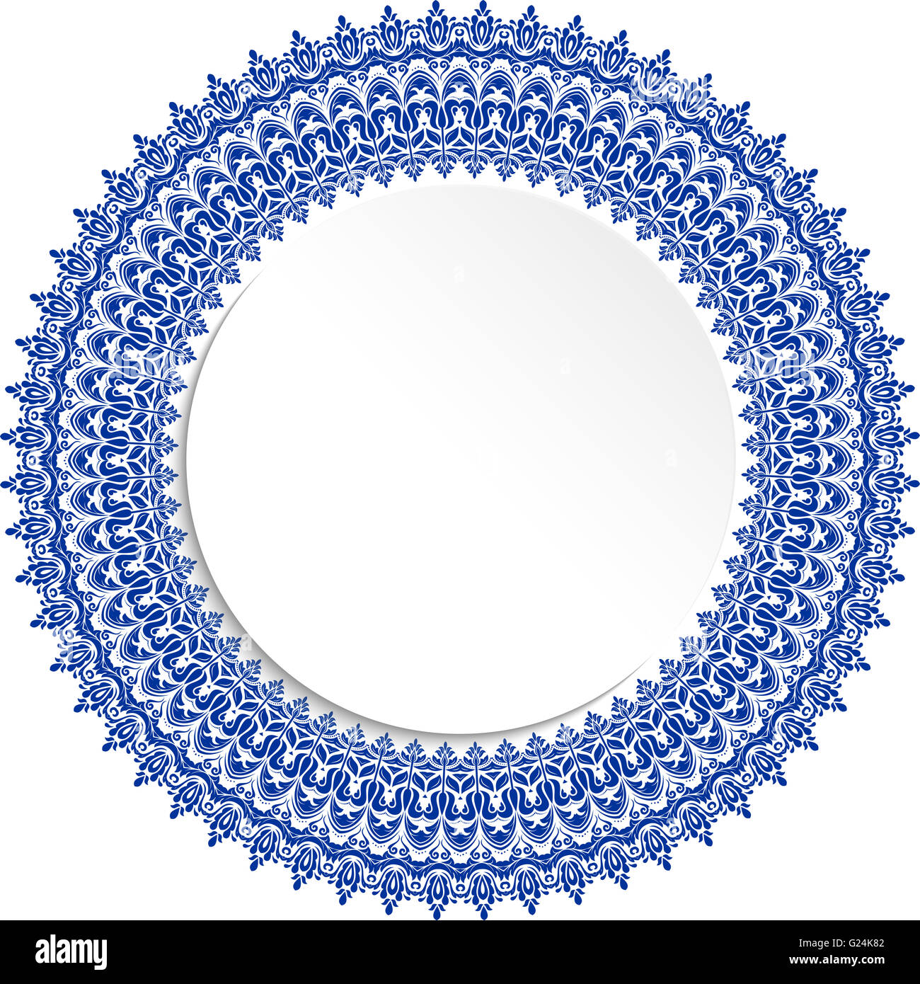 Floral Modern Round Frame Stock Photo - Alamy
