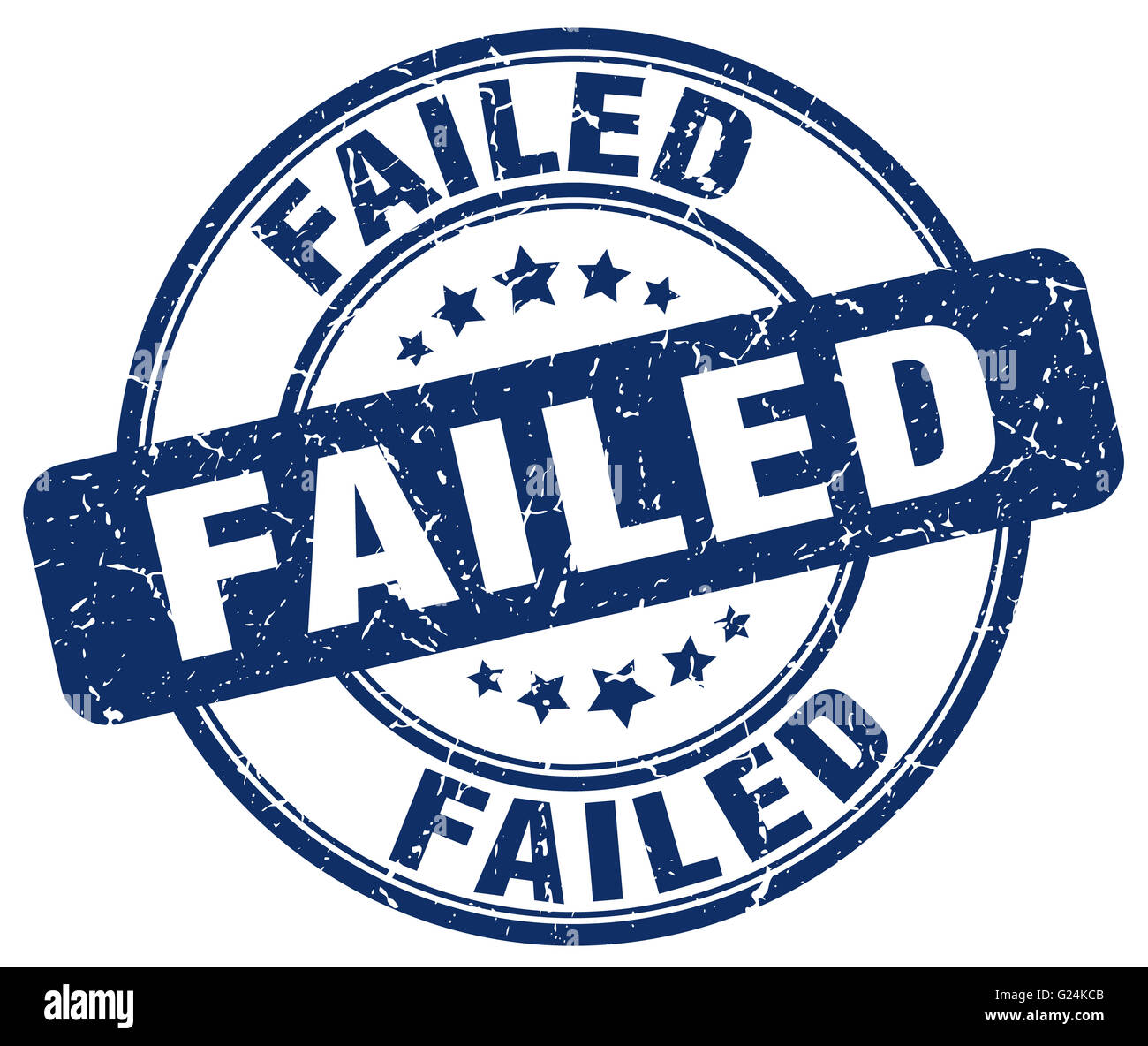 failed blue grunge round vintage rubber stamp Stock Photo - Alamy
