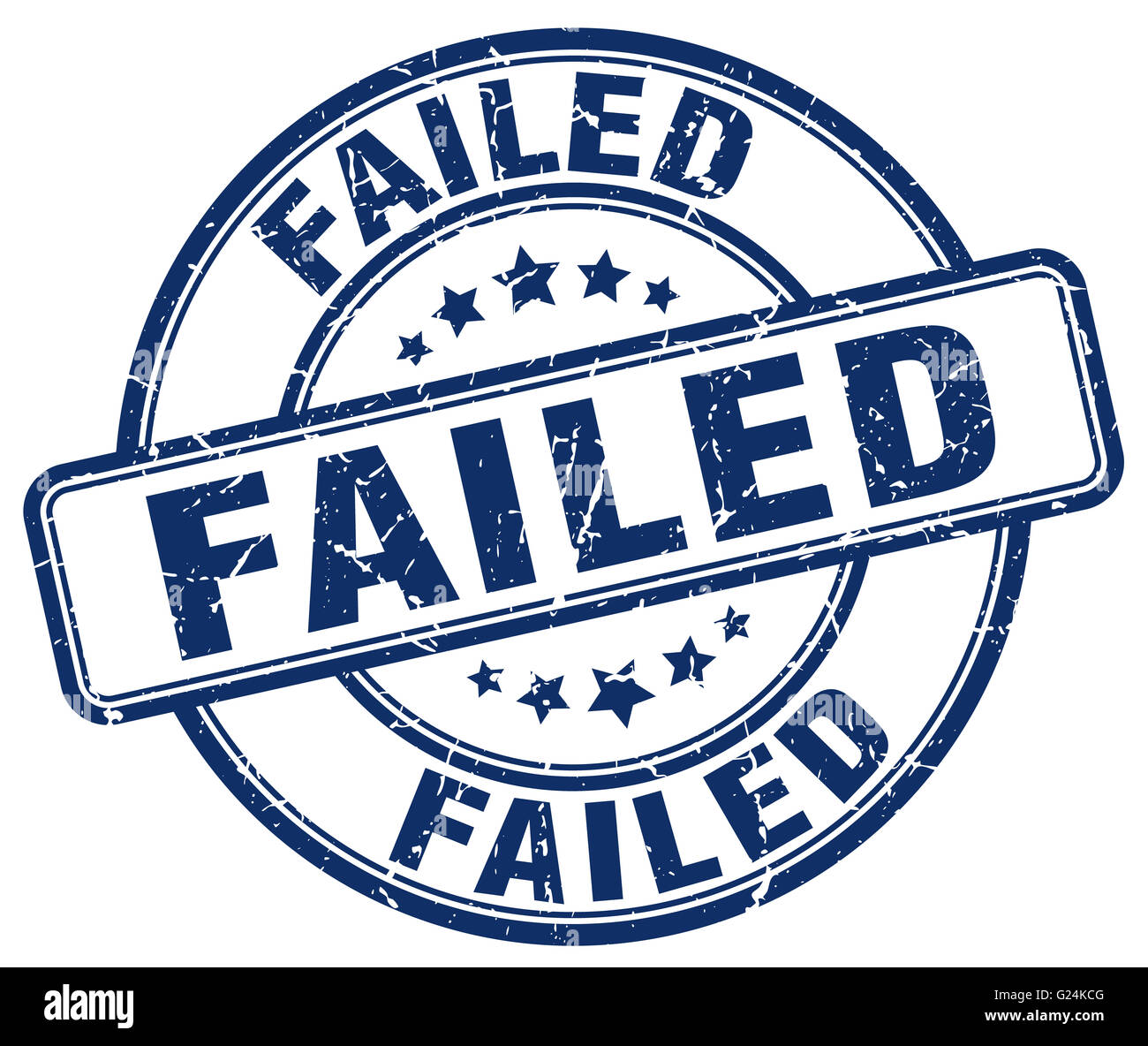 failed blue grunge round vintage rubber stamp Stock Photo - Alamy
