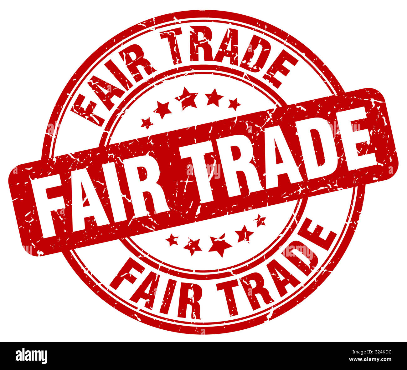 fair trade red grunge round vintage rubber stamp Stock Photo - Alamy