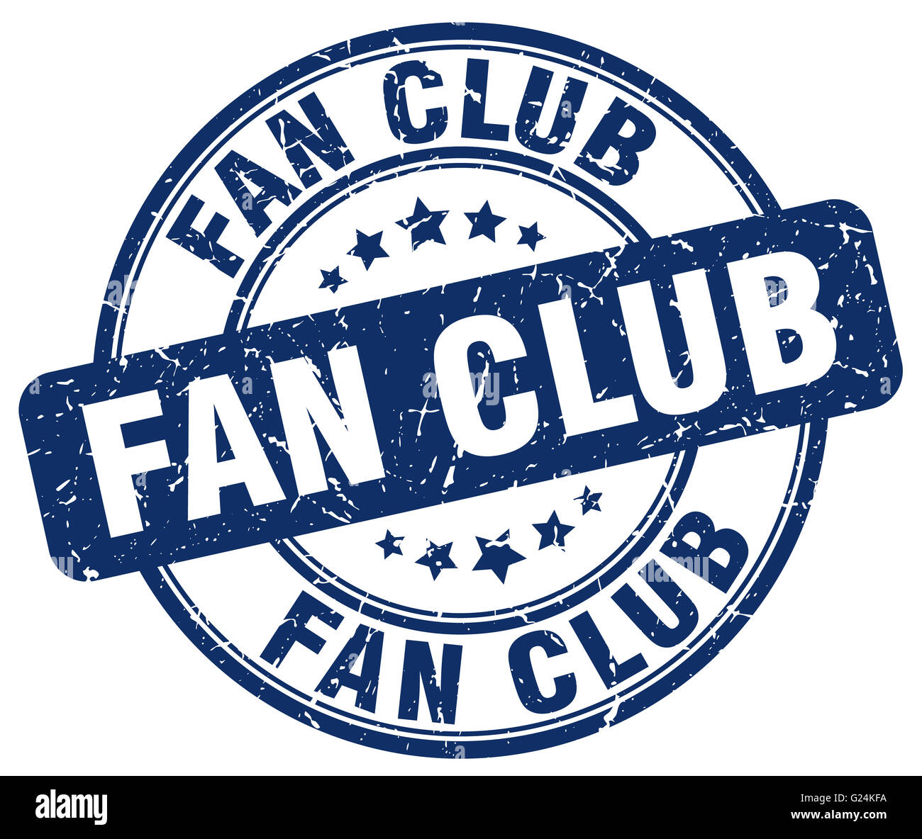 fan club blue grunge round vintage rubber stamp Stock Photo - Alamy