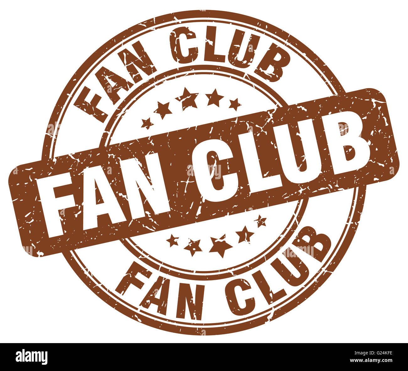fan club brown grunge round vintage rubber stamp Stock Photo - Alamy