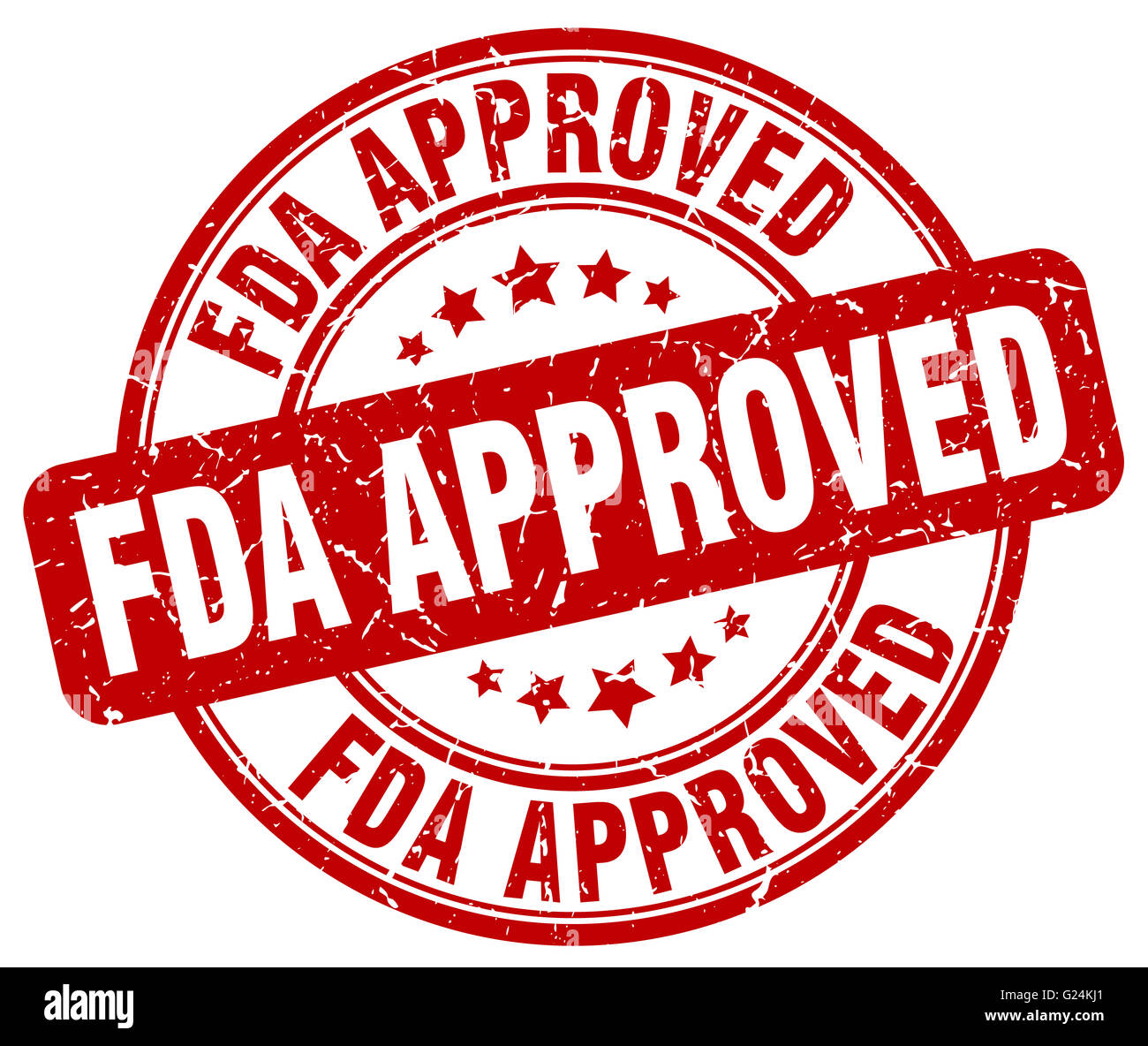 fda approved red grunge round vintage rubber stamp Stock Photo - Alamy