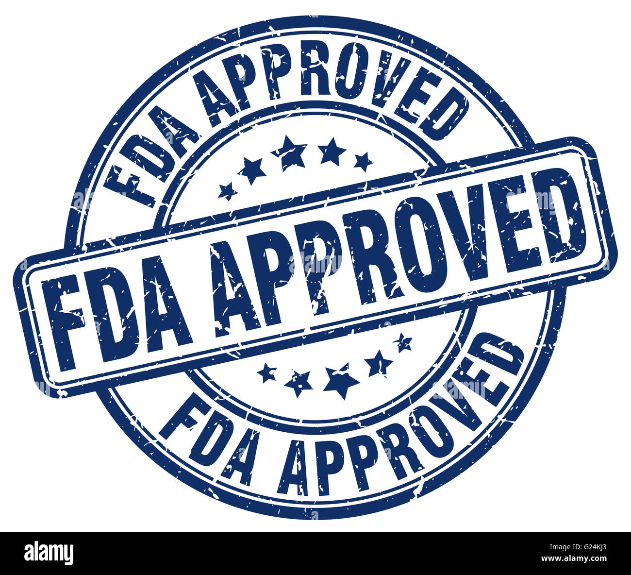 fda approved blue grunge round vintage rubber stamp Stock Photo - Alamy
