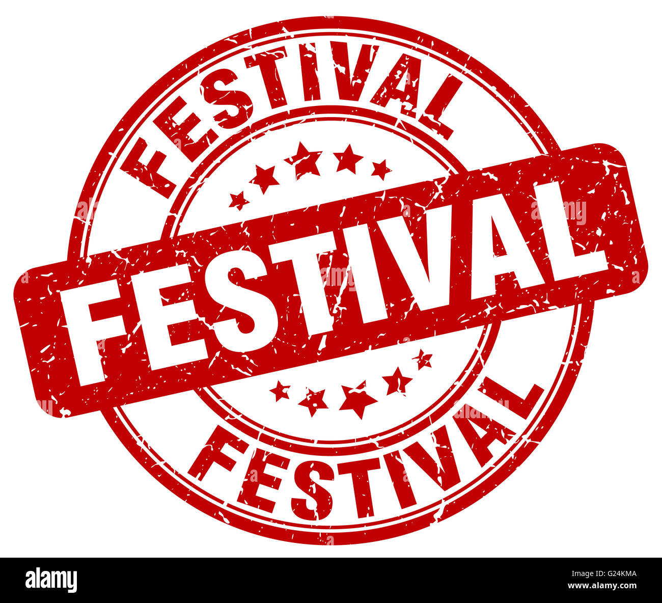 festival red grunge round vintage rubber stamp Stock Photo - Alamy