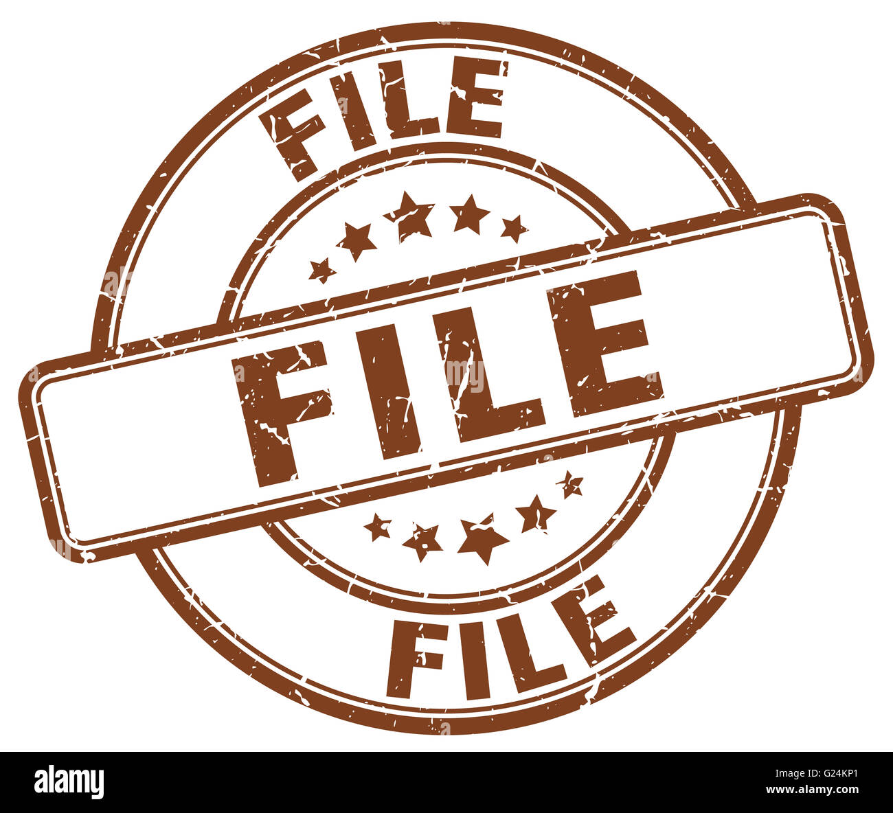 file brown grunge round vintage rubber stamp Stock Photo - Alamy