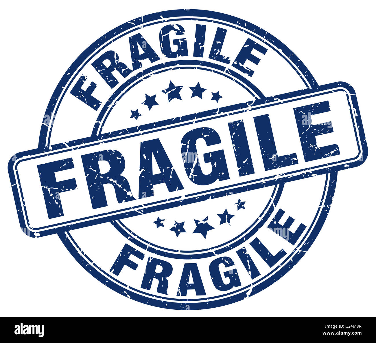 fragile blue grunge round vintage rubber stamp Stock Photo - Alamy