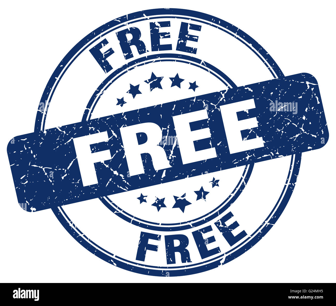 free blue grunge round vintage rubber stamp Stock Photo - Alamy