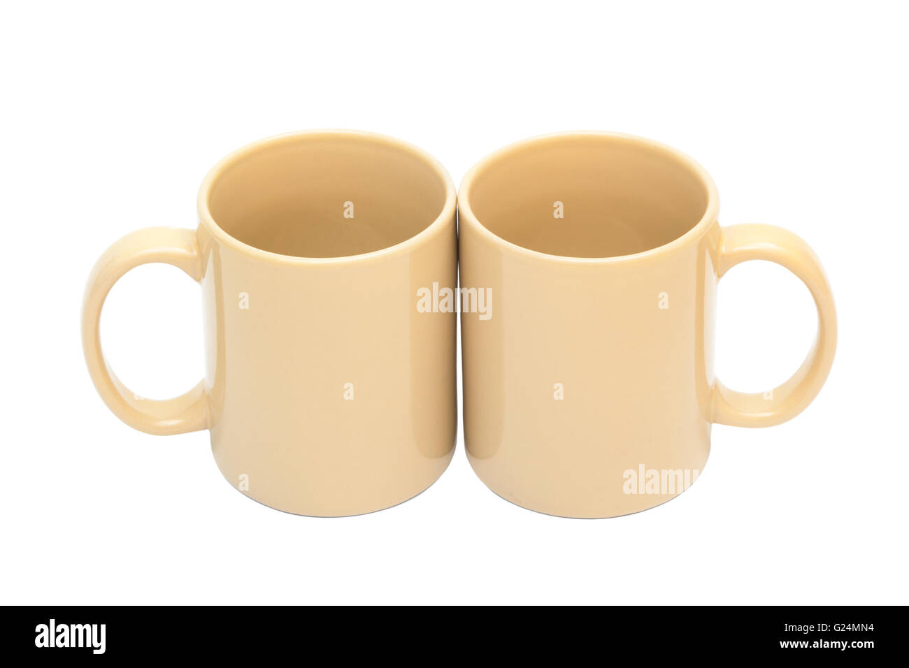 two coffee cups on a white background Stock Photo - Alamy