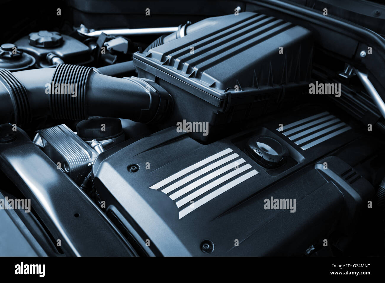 The powerful engine of the modern car Stock Photo - Alamy