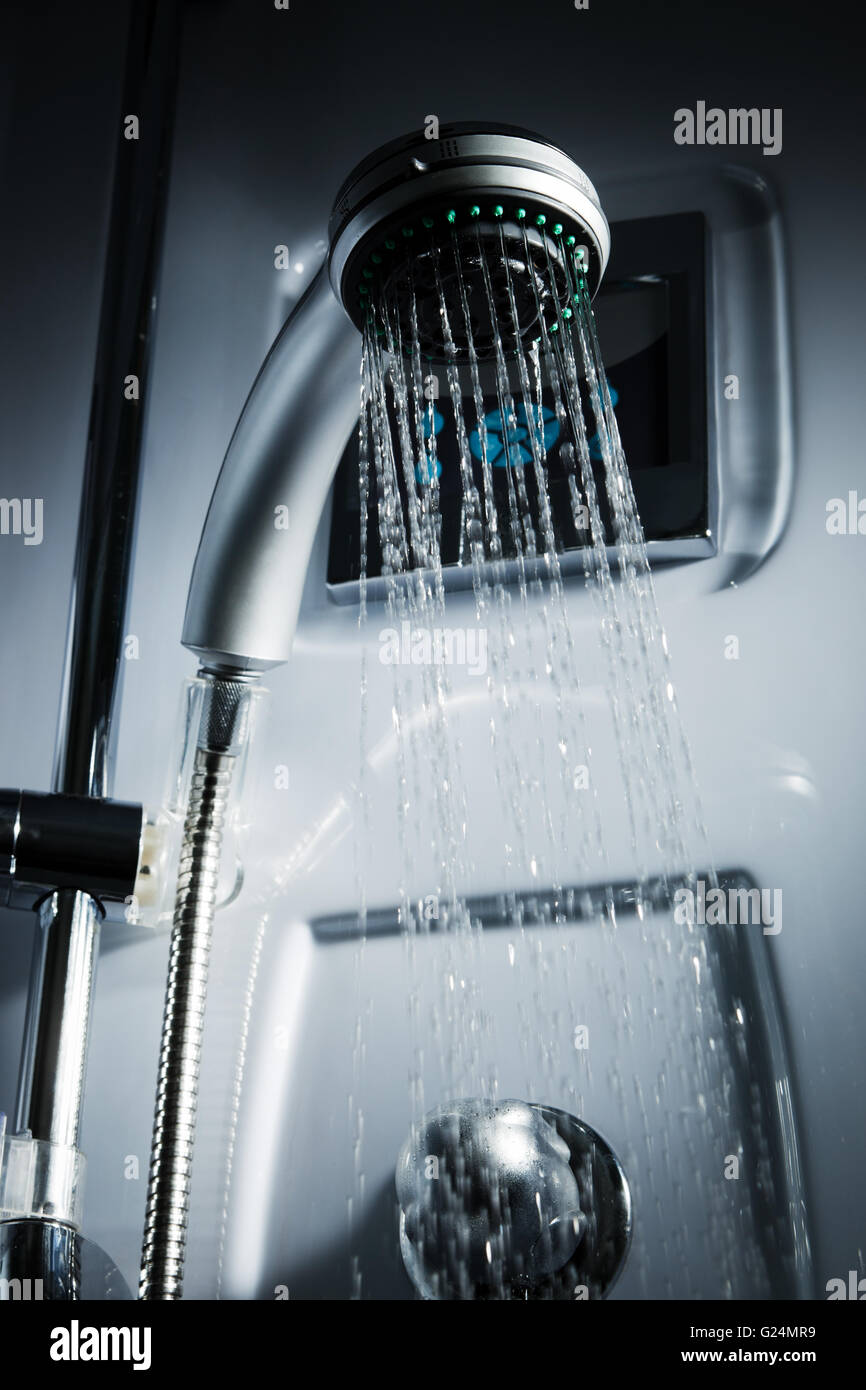 Water from the shower in the modern bathroom Stock Photo - Alamy