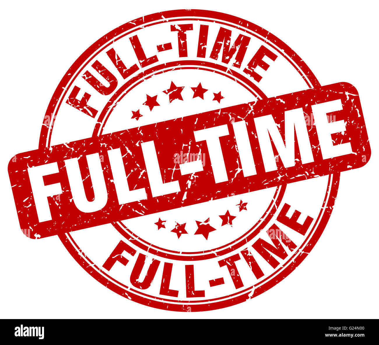 full-time red grunge round vintage rubber stamp Stock Photo - Alamy