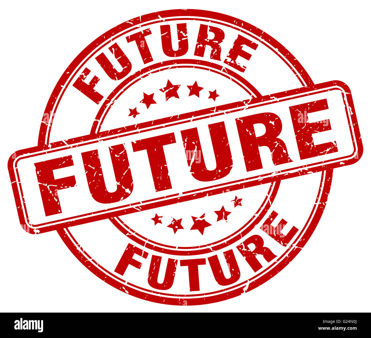 future red grunge round vintage rubber stamp Stock Photo - Alamy