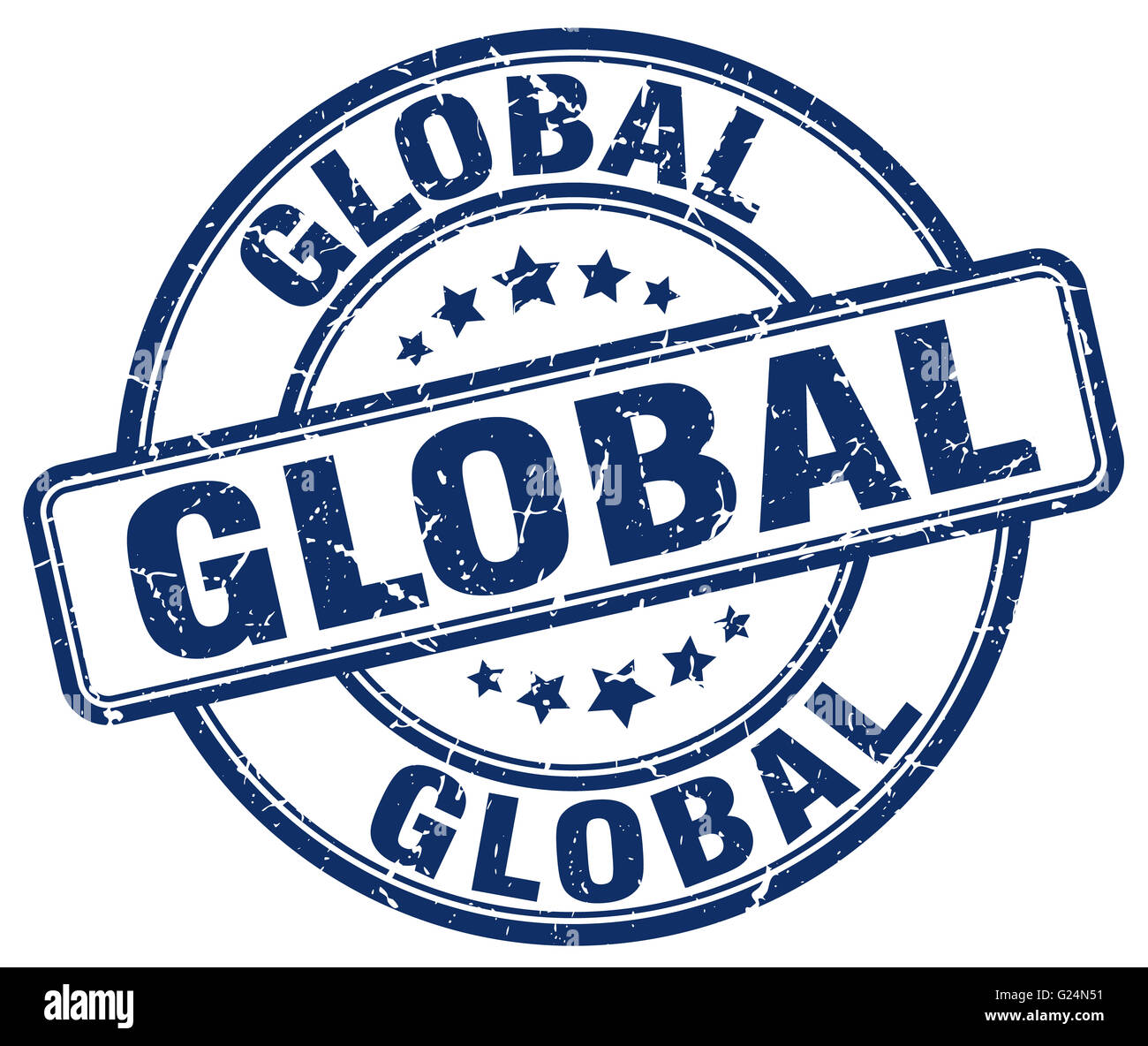 global blue grunge round vintage rubber stamp Stock Photo - Alamy