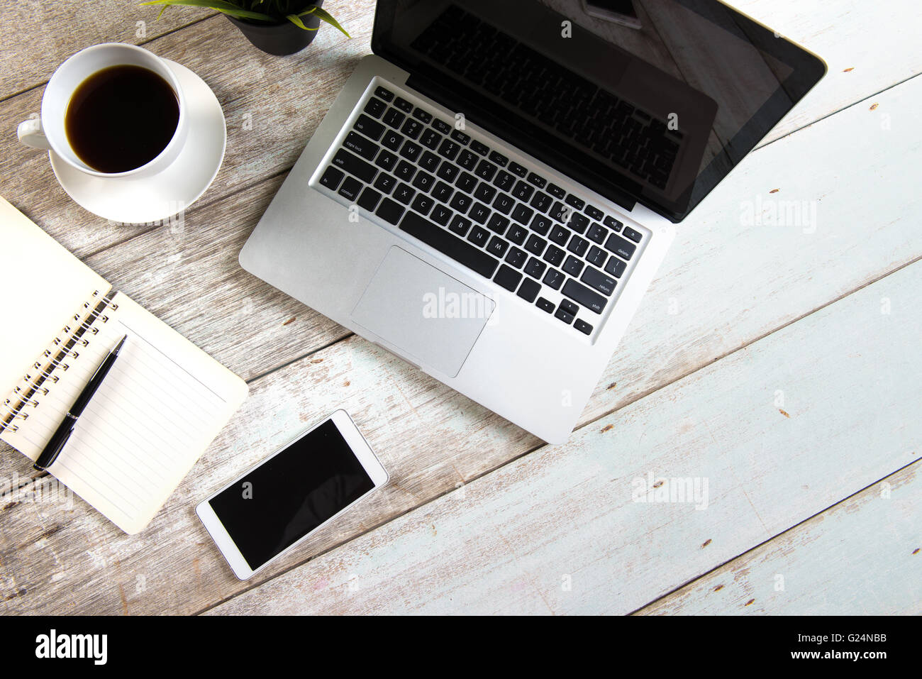 workspace top down Stock Photo - Alamy