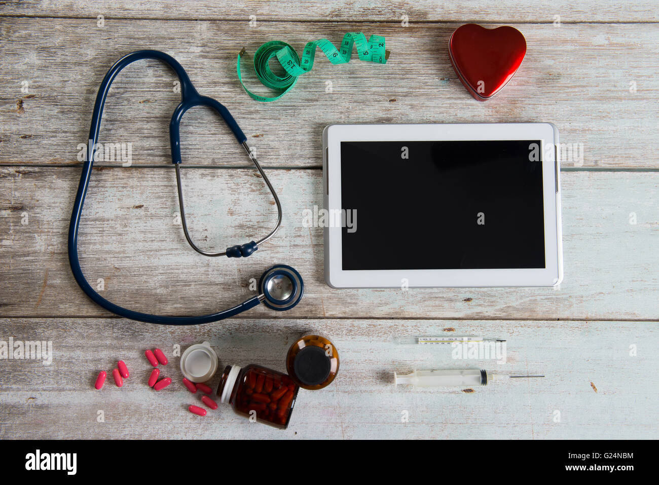 Medical tablet with screen as copy space Stock Photo - Alamy
