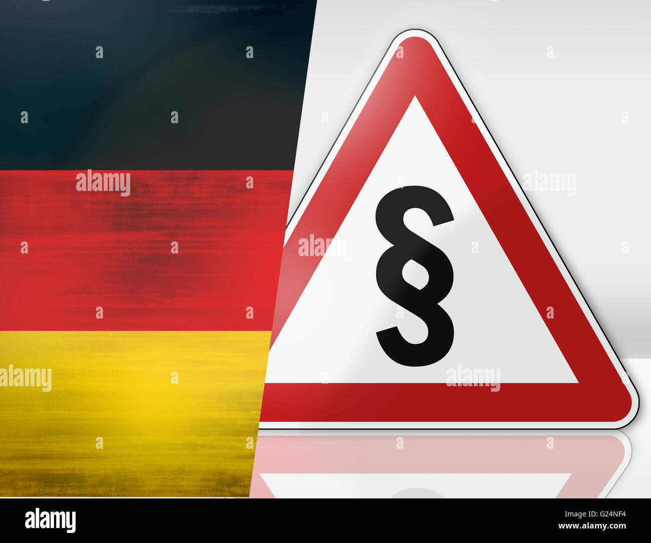 German warning road sign Stock Photo - Alamy