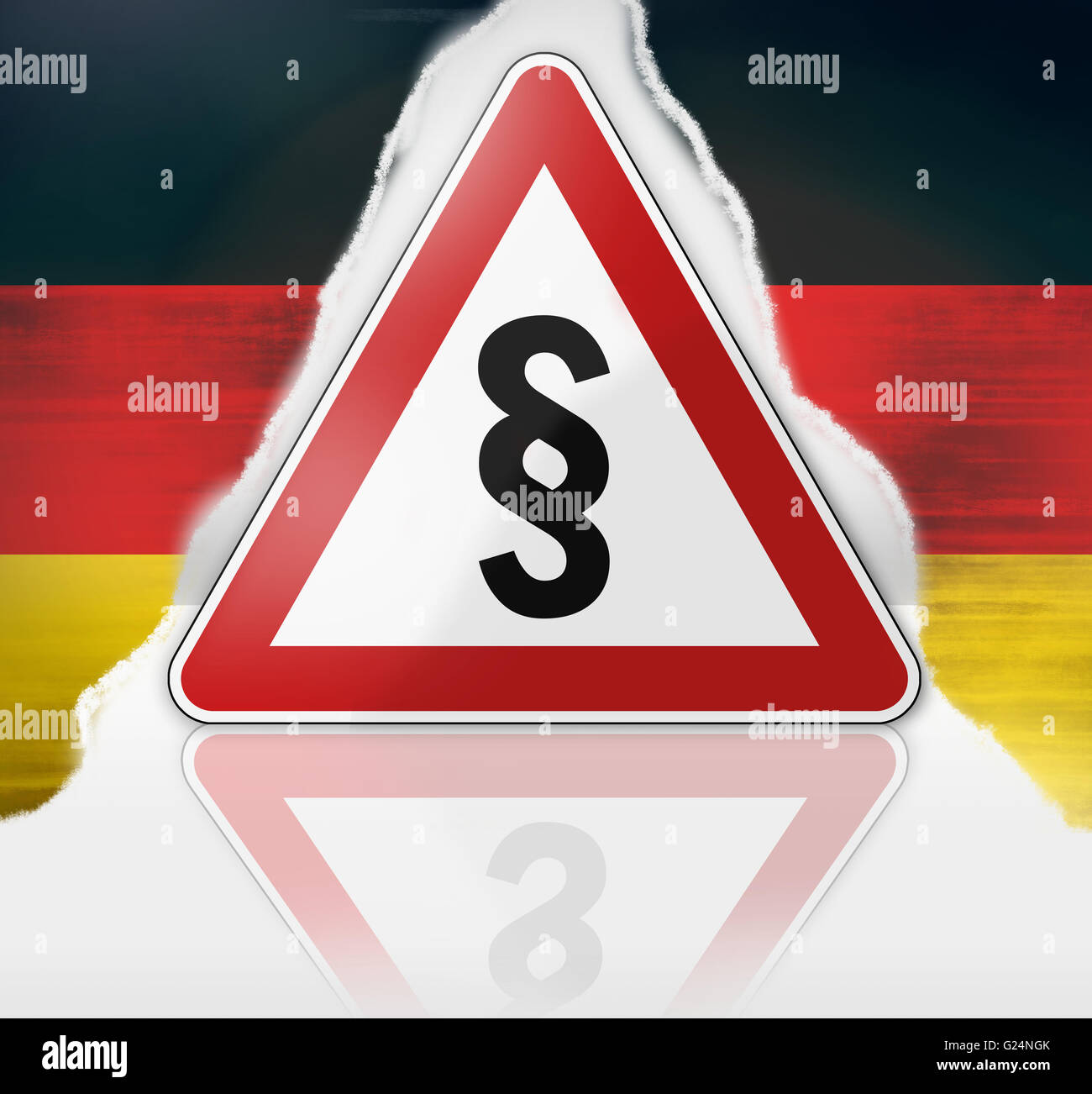 German warning road sign Stock Photo - Alamy