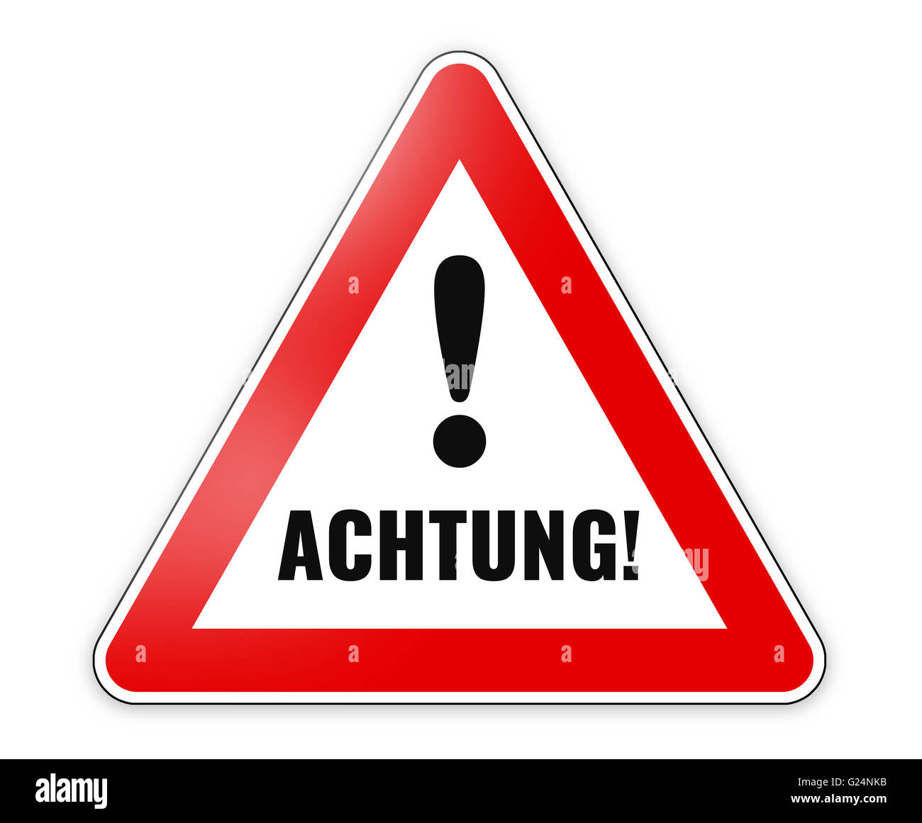 German Language for Caution Stock Photo - Alamy