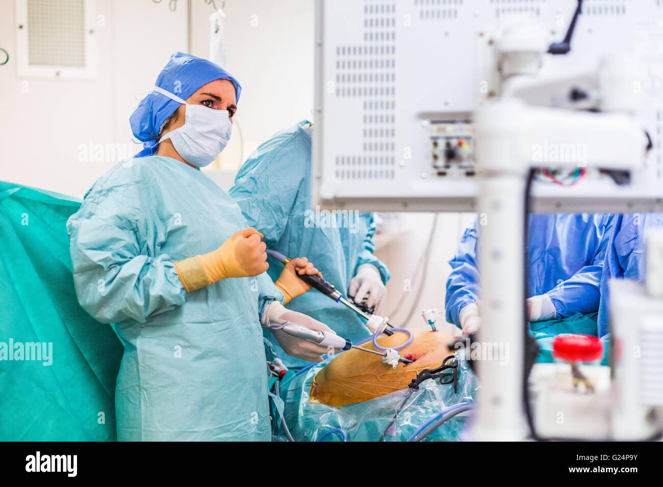 Surgical laparoscopy hysteroscopy exploration treatment hi-res stock ...