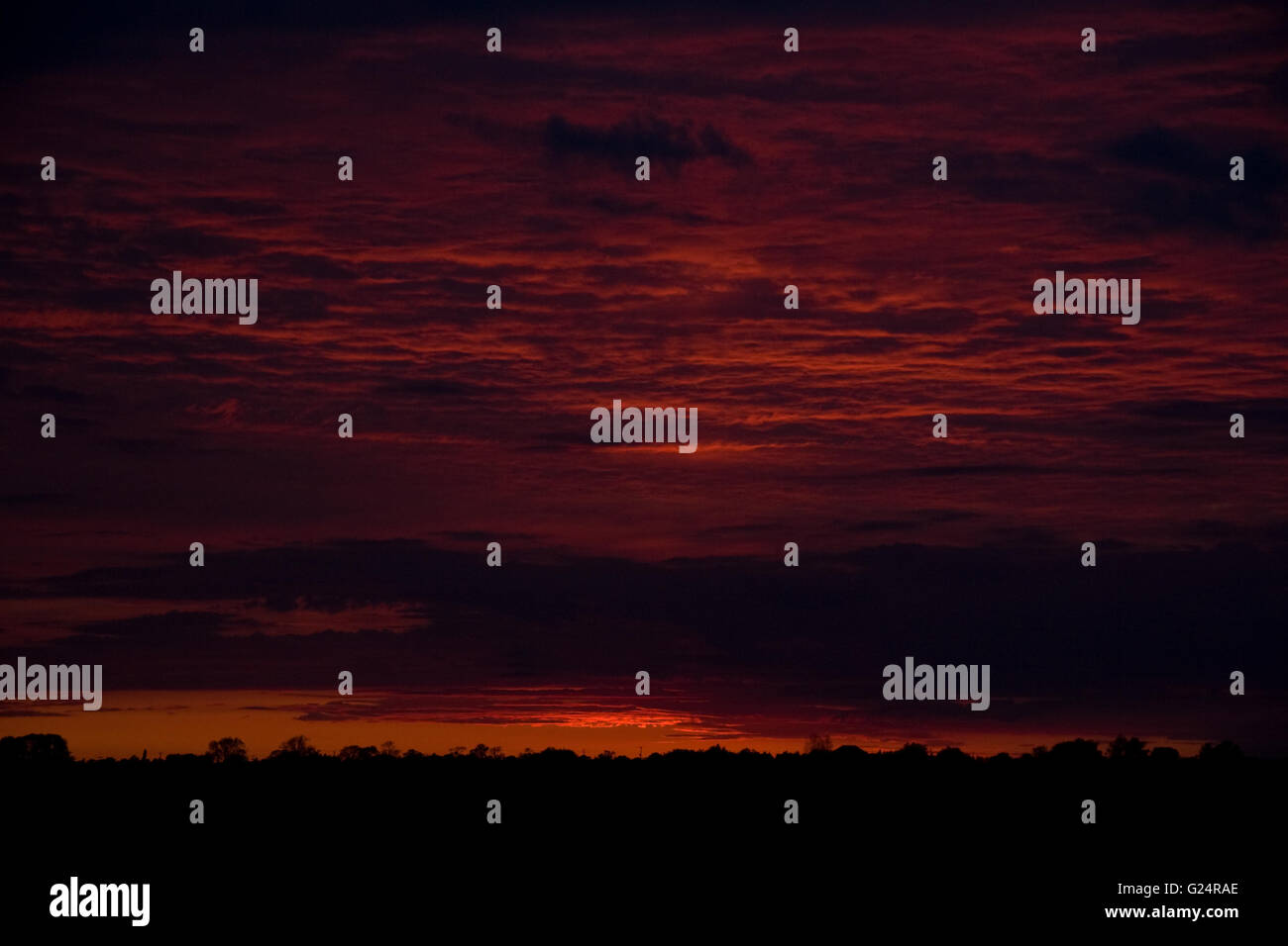 Deep Red Sunset Stock Photo - Alamy