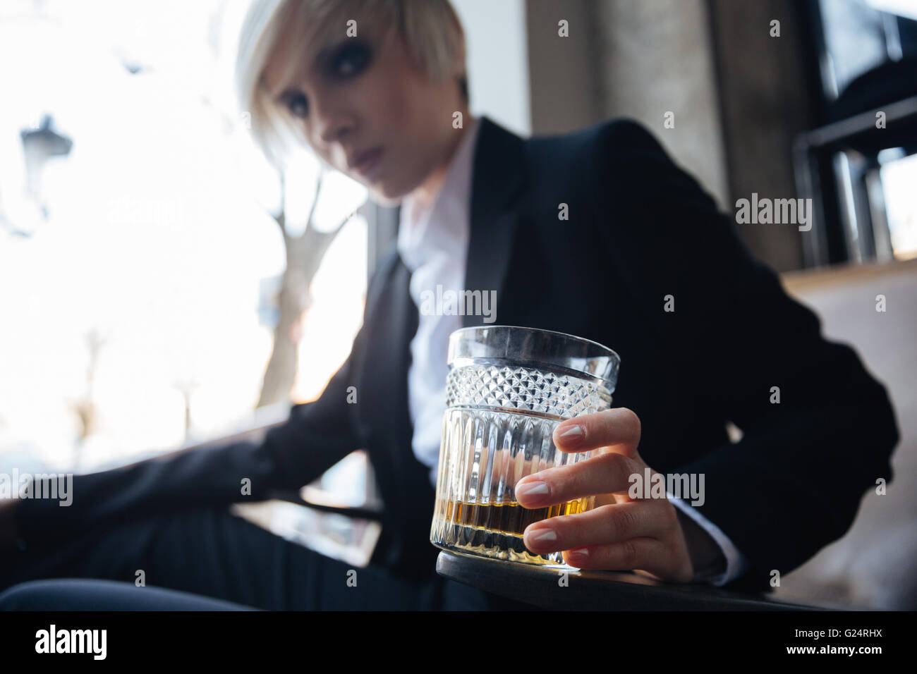 Young attractive blonde girl with frustrated and displeased look ...