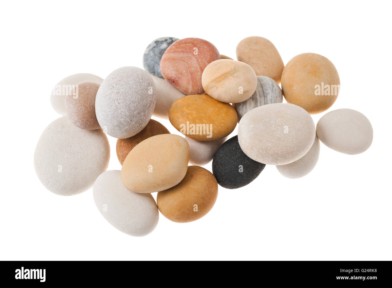 Smooth Stones isolated on white background Stock Photo - Alamy