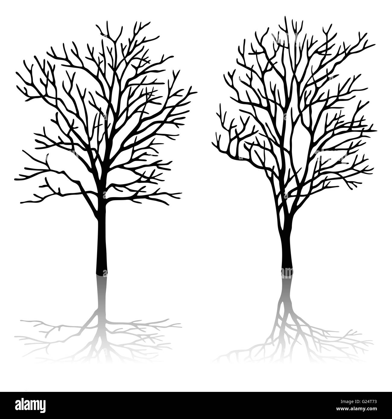 Tree silhouette vector set Black and White Stock Photos & Images - Alamy