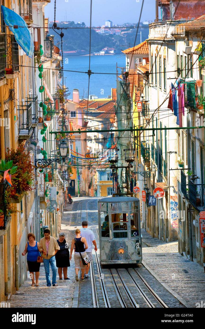 The Elevador Da Bica Funicular Stock Photo - Alamy
