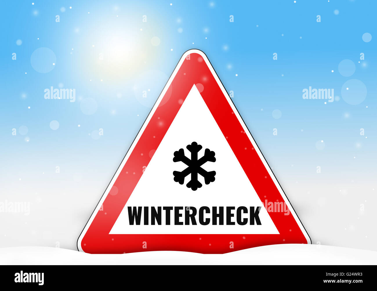 German Language Wintercheck for winter check Stock Photo - Alamy