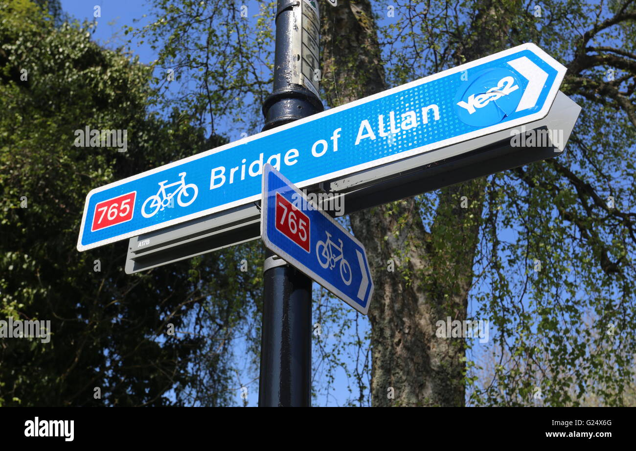 Cycle route 765 sign near Dunblane Scotland May 2016 Stock Photo - Alamy