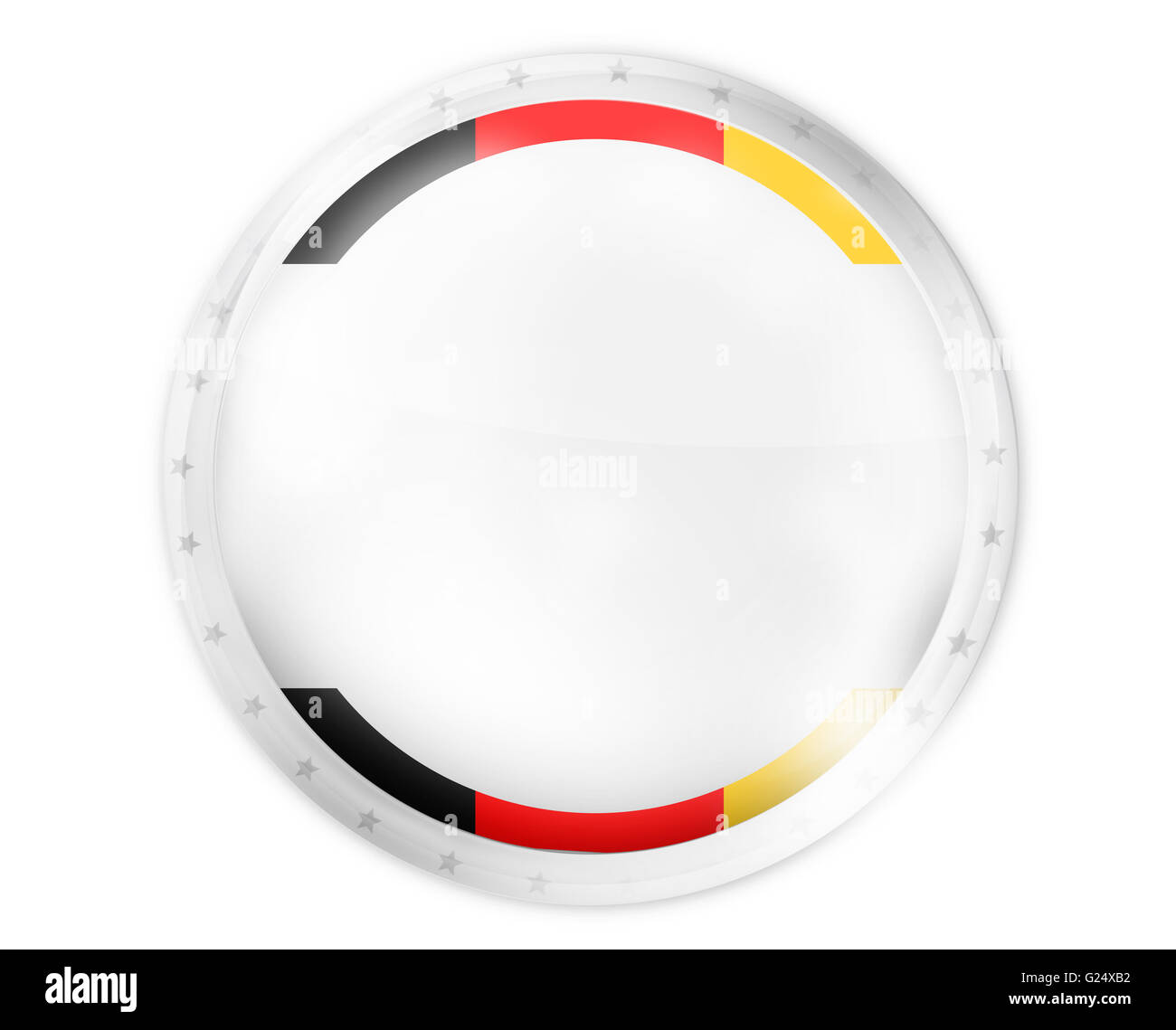 Round white badge hi-res stock photography and images - Alamy
