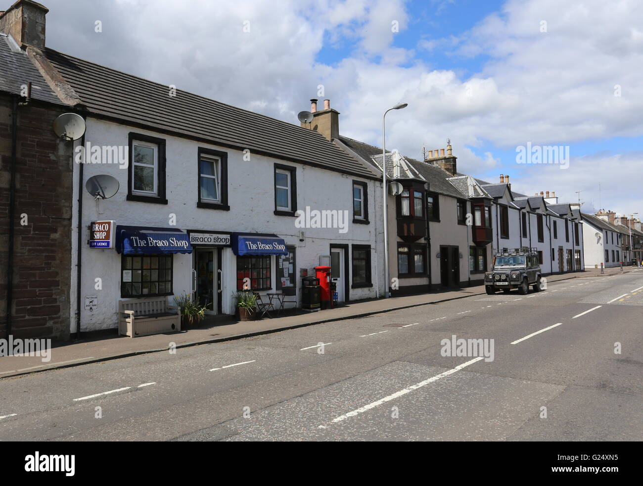 Braco street scene with village shop Scotland May 2016 Stock Photo - Alamy