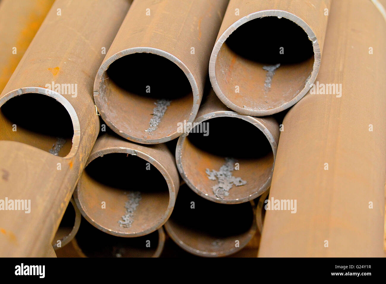 pipe section for further welding in structures Stock Photo - Alamy