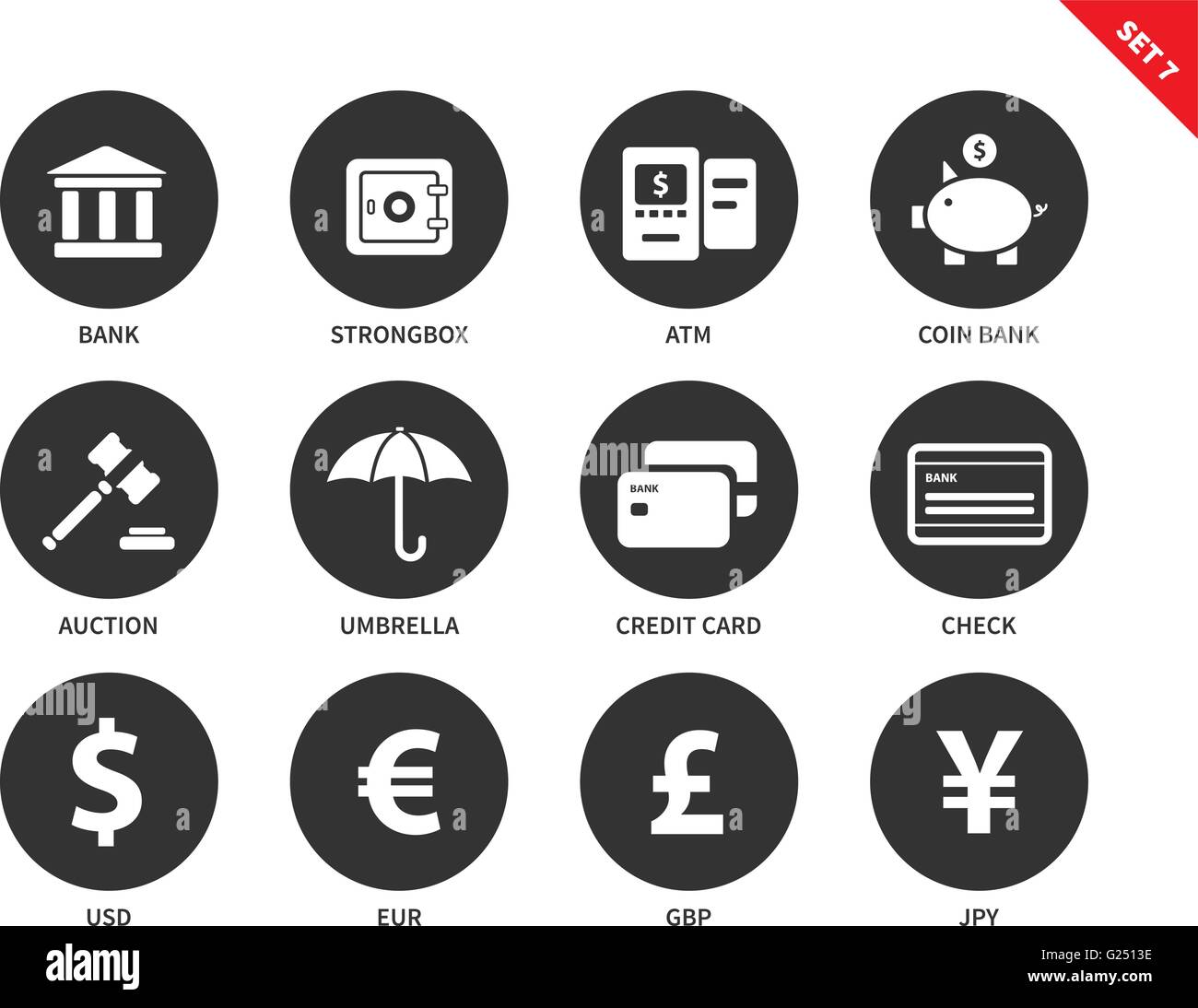 Banking and business icons on white background Stock Vector Image & Art ...