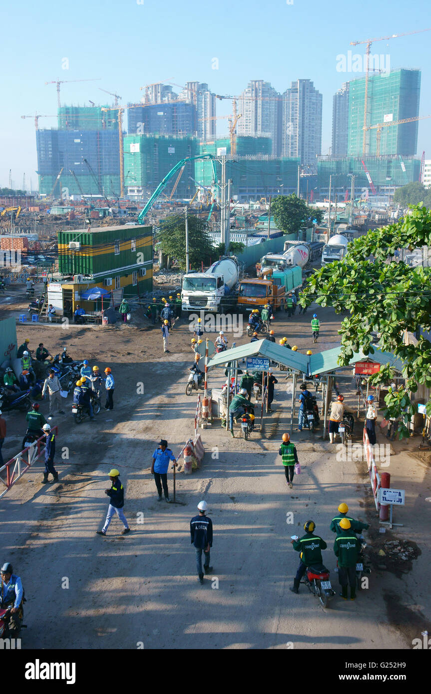 HO CHI MINH CITY, VIET NAM, Asian city, big construction site, build ...
