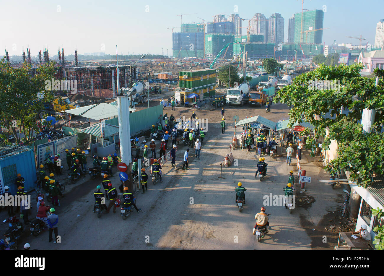 HO CHI MINH CITY, VIET NAM, Asian city, big construction site, build ...