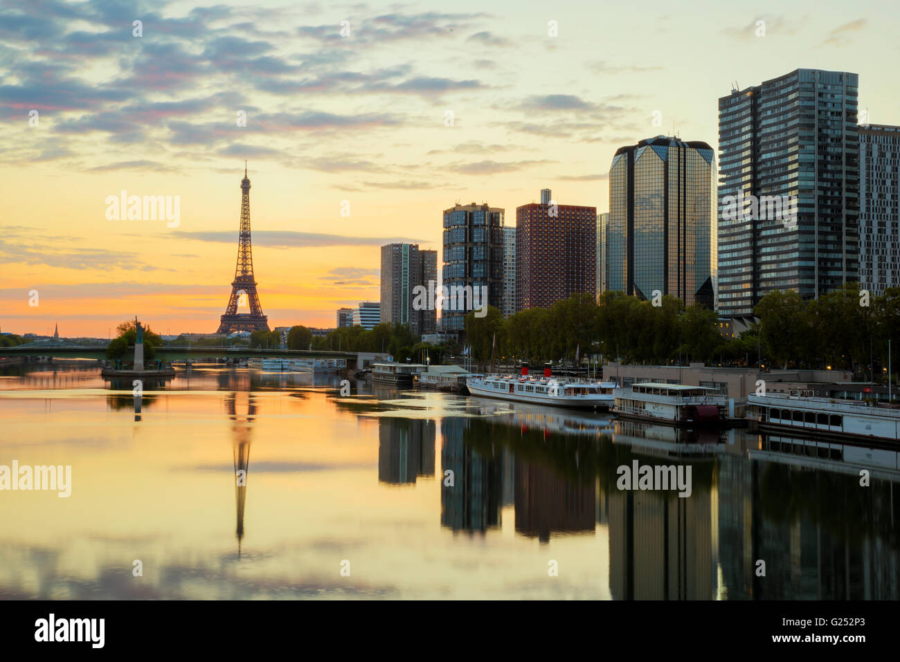 Paris skyline with Eiffel tower in background Stock Photo - Alamy