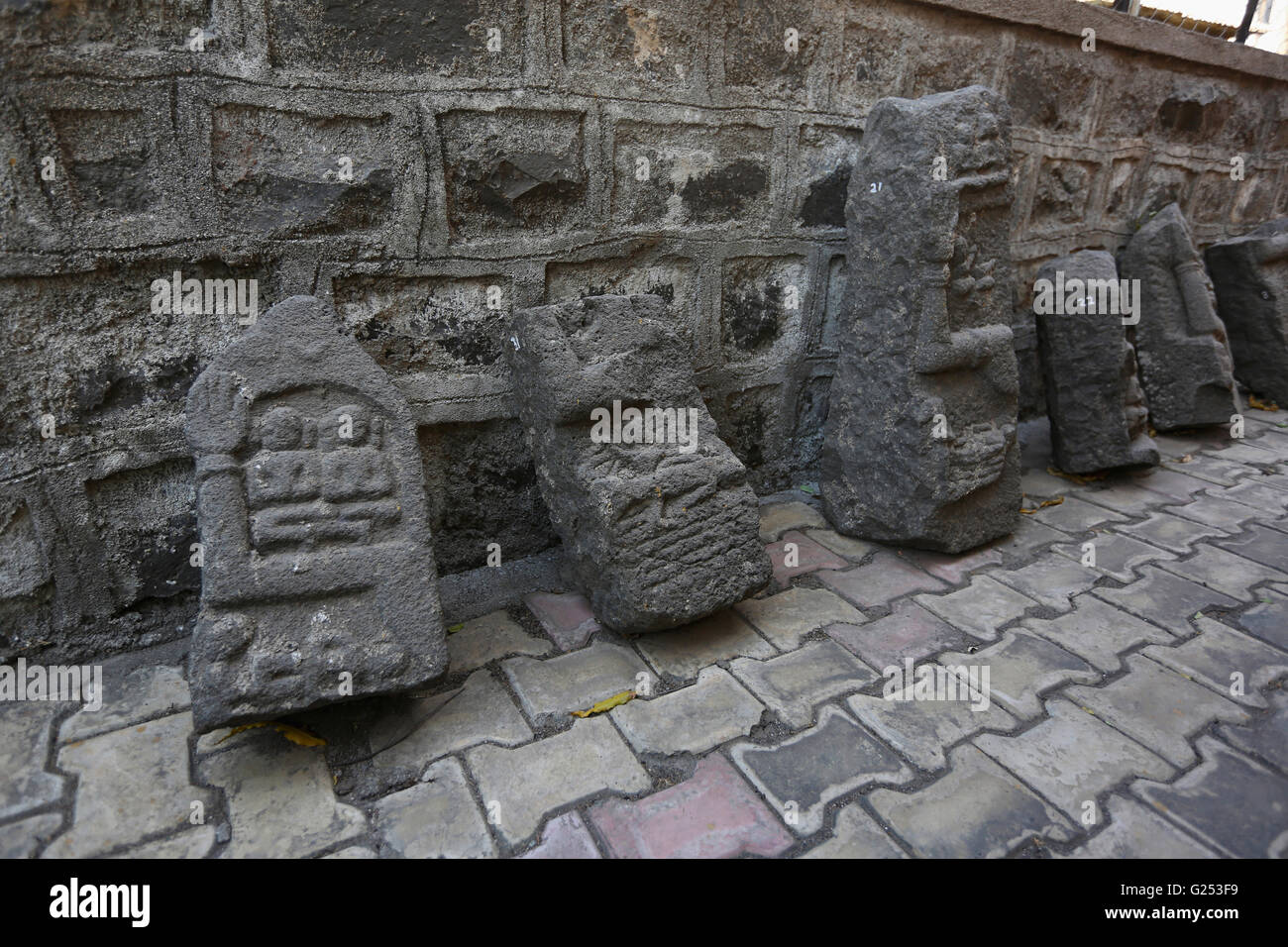 Stone Carved Statues displayed in Mahur Museum, Mahur Village ...