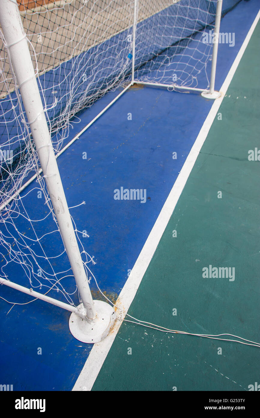 Goal Nets Futsal in futsal field. futsal soccer goal Stock Photo - Alamy