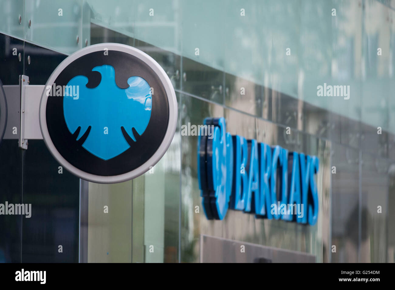 Barclays bank branch sign logo Stock Photo - Alamy