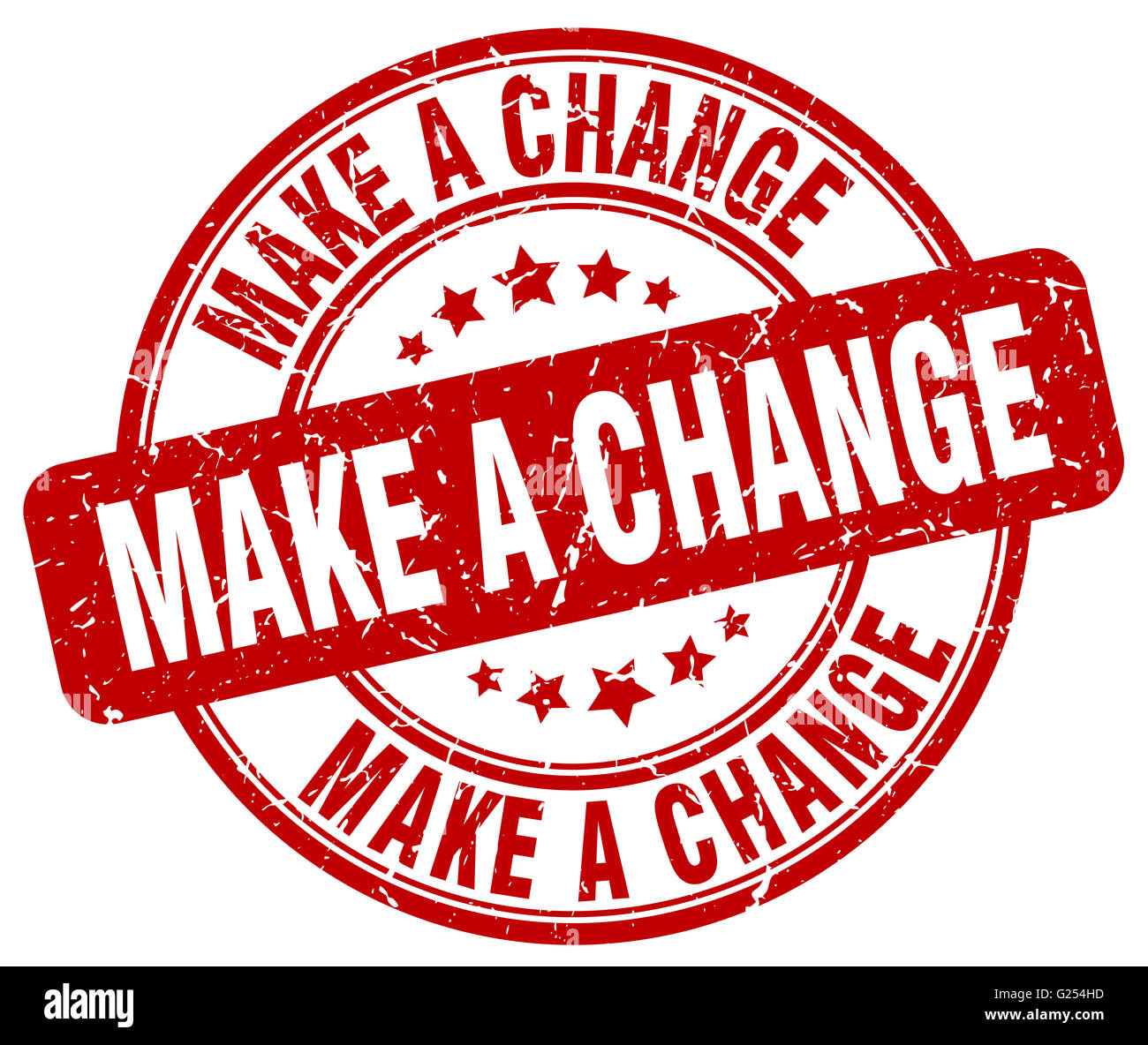 make a change red grunge round vintage rubber stamp Stock Photo - Alamy